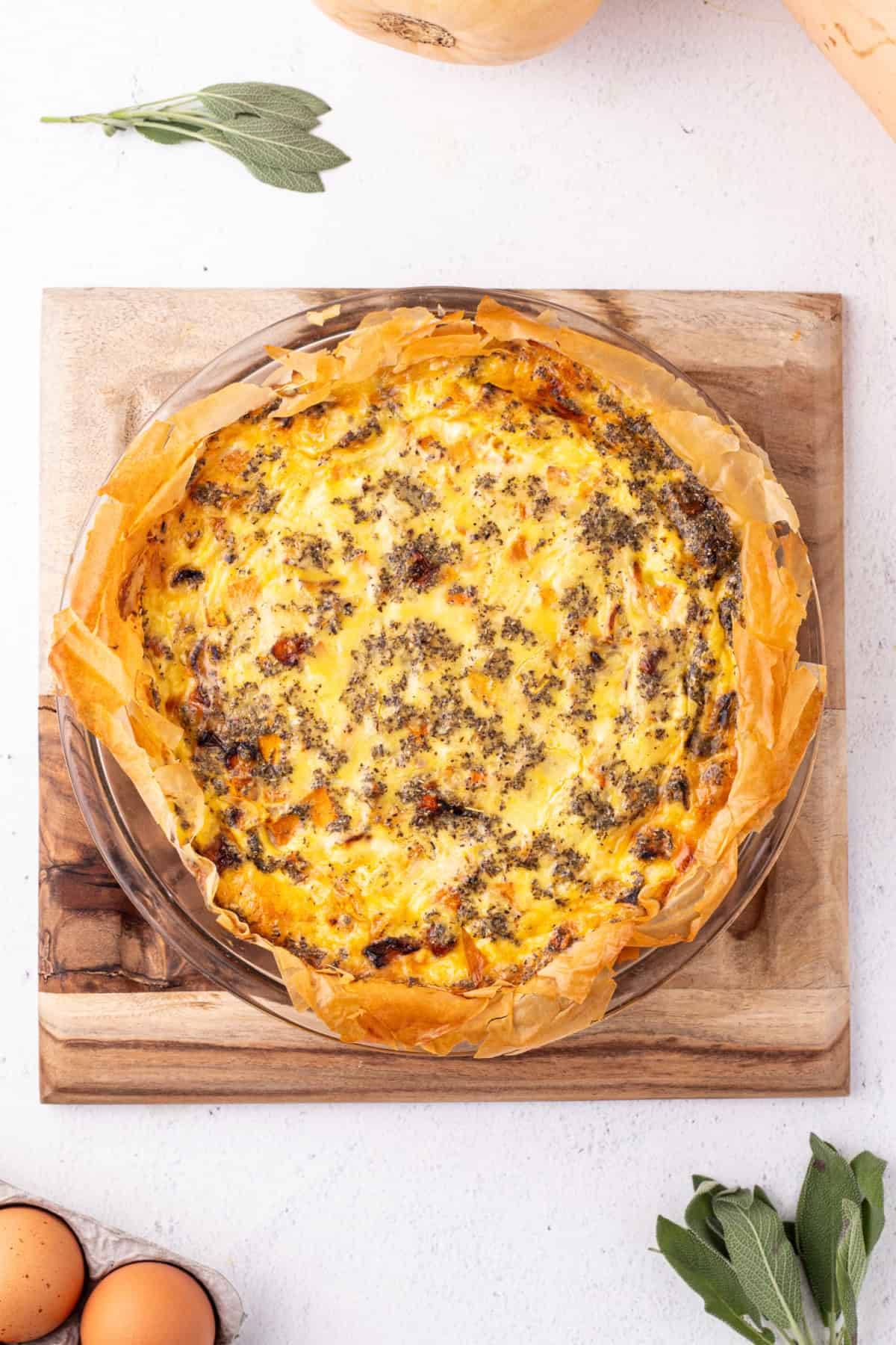 Roasted Squash Quiche - Love Bakes Good Cakes