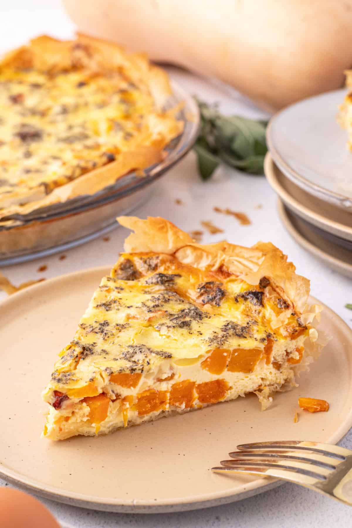 Roasted Squash Quiche - Love Bakes Good Cakes