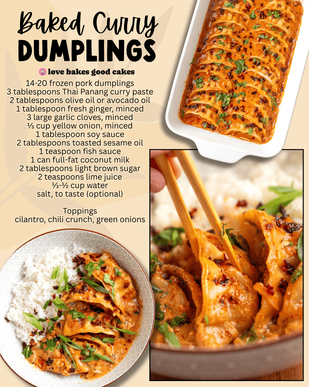 Baked Curry Dumplings - Easy Coconut Curry Dumpling Bake - Love Bakes ...