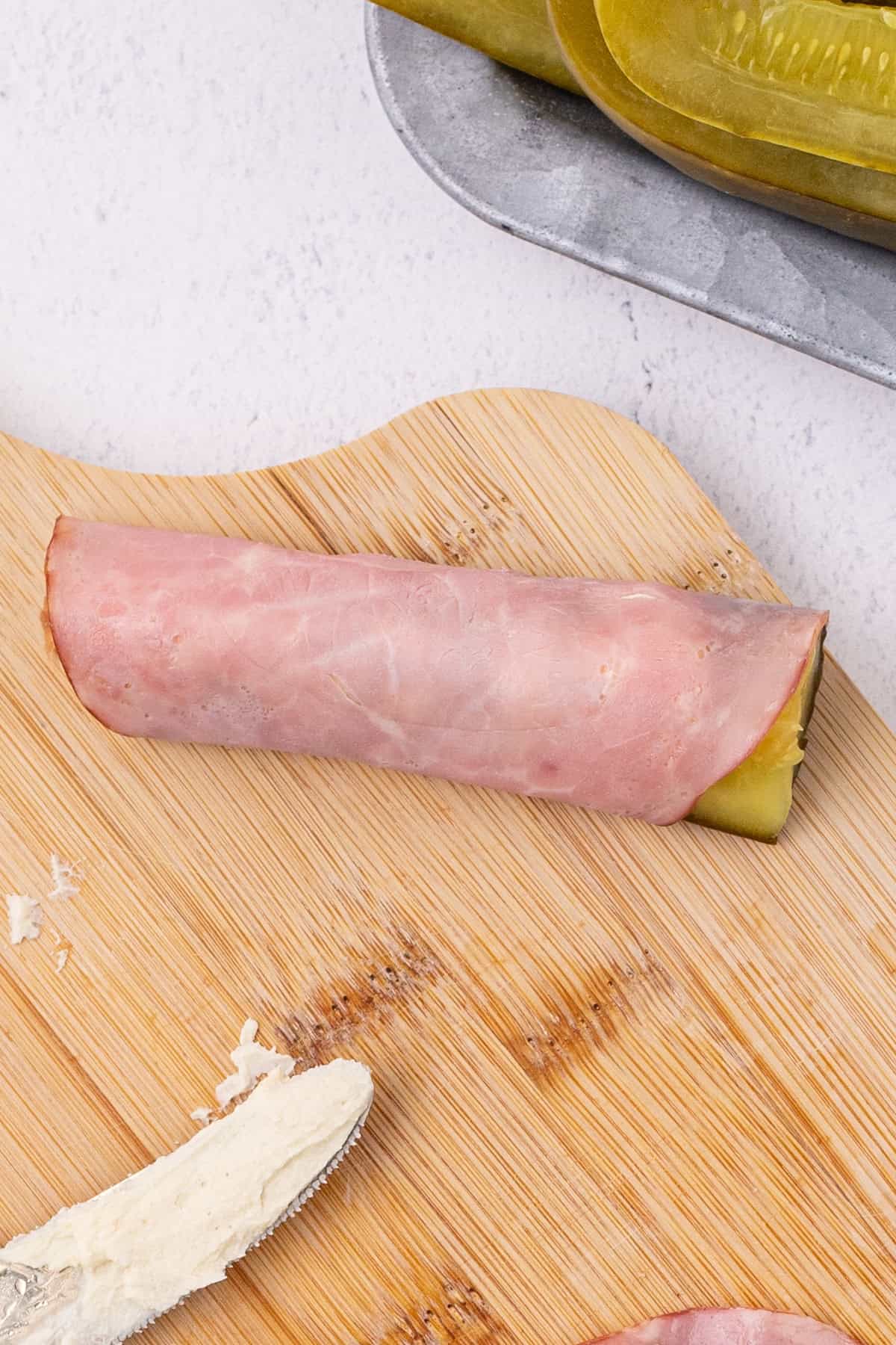 Ham And Pickle Roll-Ups (Midwest Sushi) Easy Party Appetizer